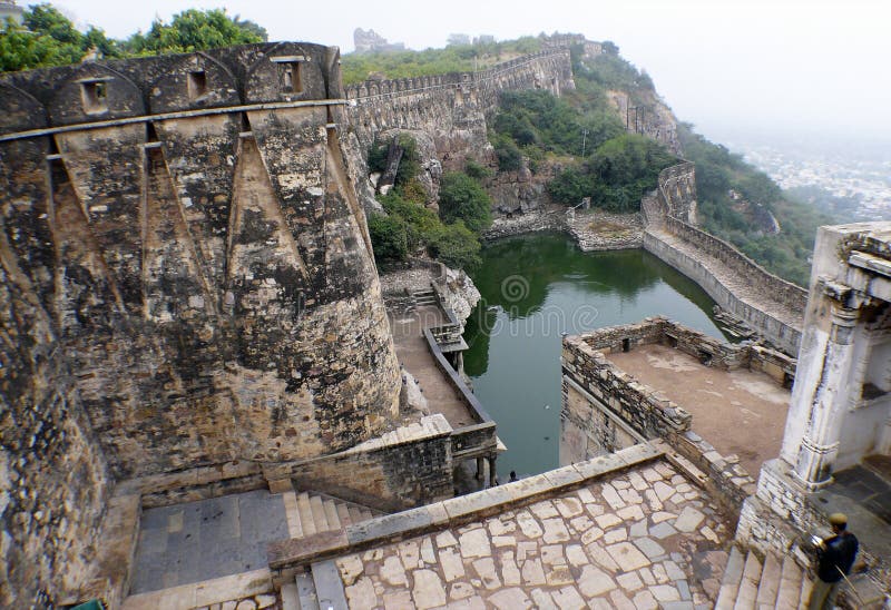 View of the Wall of the Chittogarh Fort, India Editorial Photography ...