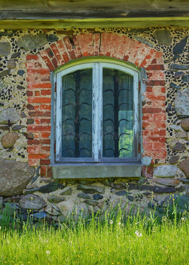 View of the Wall of a Detached Stone House Stock Image - Image of place ...