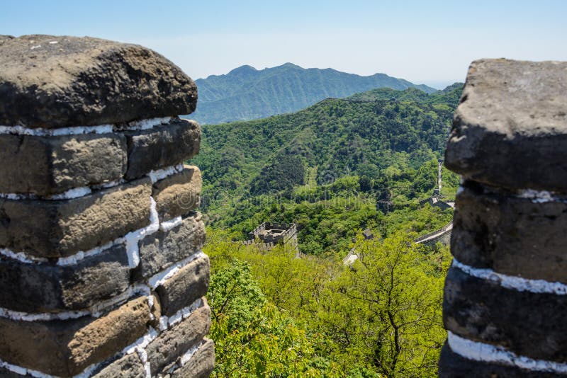 View from the Wall To the Hills. Great Wall. Great Wall of China Stock ...