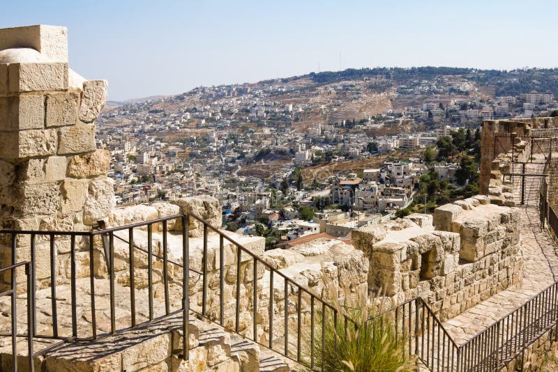 View from the Walls of Ancient Jerusalem Stock Image - Image of east ...