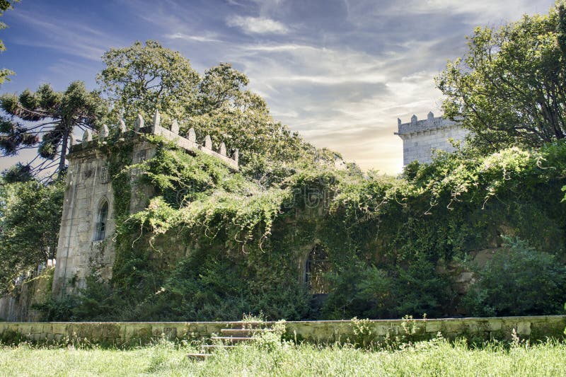 View of the Walls of Medieval Architecture Blarney Castle in Ireland ...