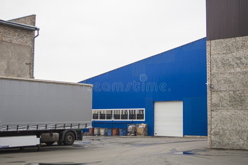 View of the Warehouse Hangars from the Outside Stock Image - Image of ...