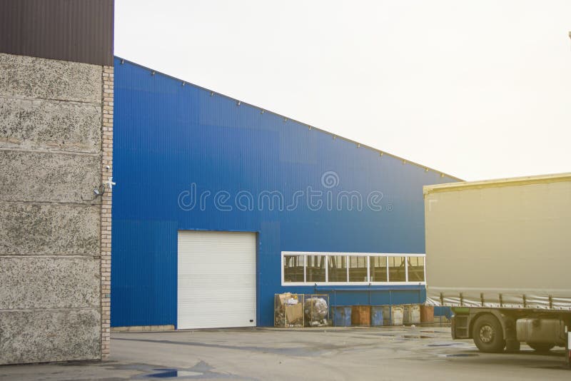 View of the Warehouse Hangars from the Outside Stock Image - Image of ...