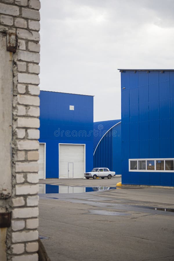 View of the Warehouse Hangars from the Outside Stock Photo - Image of ...