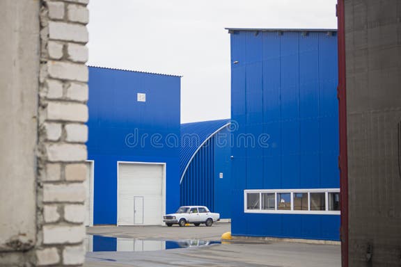 View of the Warehouse Hangars from the Outside Stock Image - Image of ...