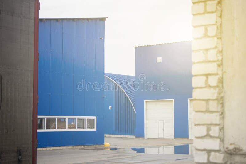 View of the Warehouse Hangars from the Outside Stock Photo - Image of ...