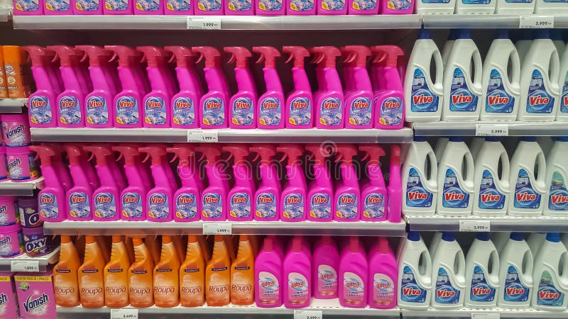 View of Washing Machine Detergent Display Inside a Hypermarket ...