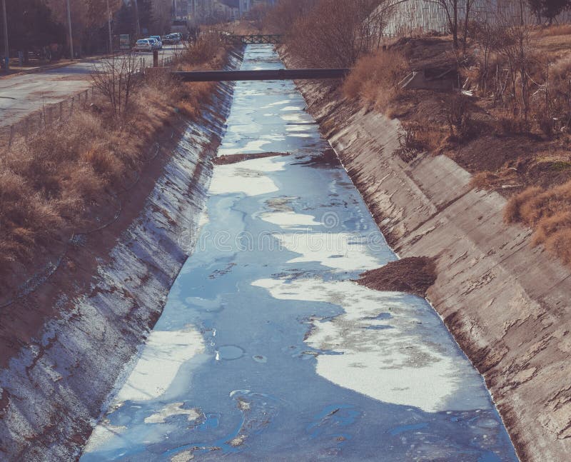 View of Wastewater, Pollution and Garbage in a Canal Stock Image ...