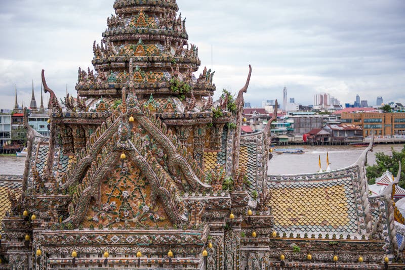 View of Wat Arun stock image. Image of buddhism, buddha - 47128637
