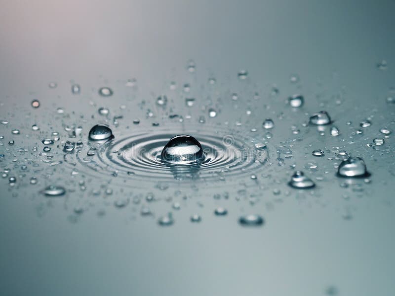 View of Water Drop Effect - Generated by Ai Stock Illustration ...