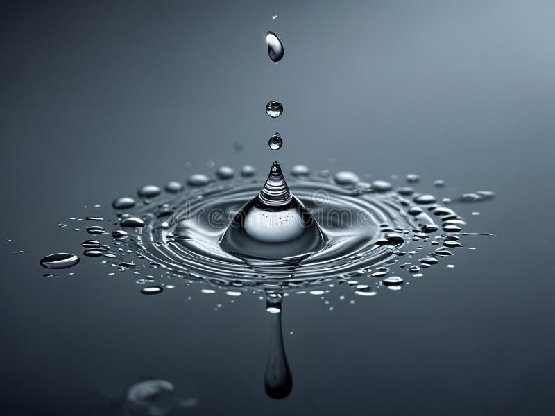 View of Water Drop Effect - Generated by Ai Stock Illustration ...