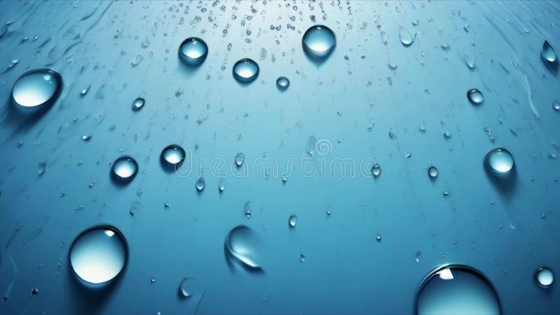 View of Water Droplets on a Blue Background Creating a Calming Effect ...