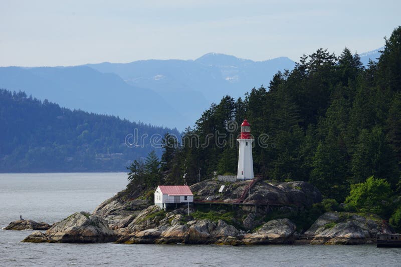 View from the Water of Point Atkinson Lighthouse, Canada Stock Image ...
