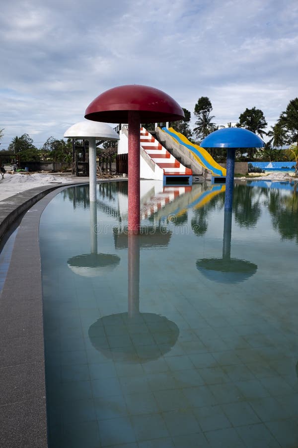 The Water Pool in a Retro 90s Style Stock Photo - Image of beach ...