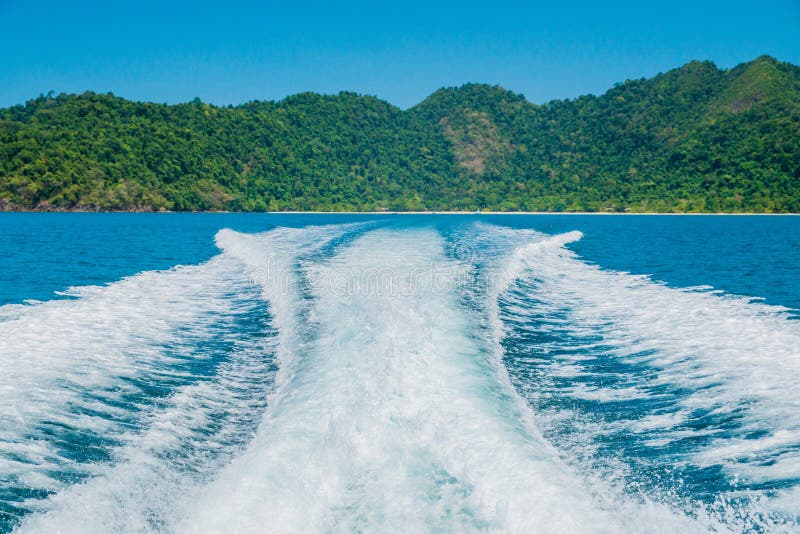 View Water Stream Behind the Speed Boat Stock Photo - Image of yacht ...