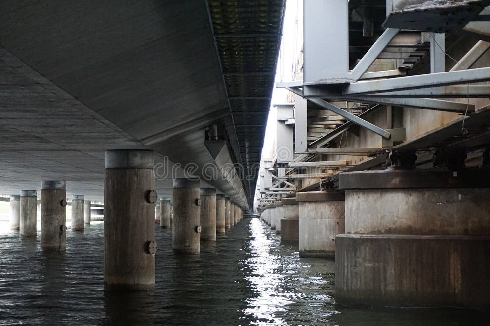 View of Water Under a Bridge Stock Photo - Image of outdoors ...