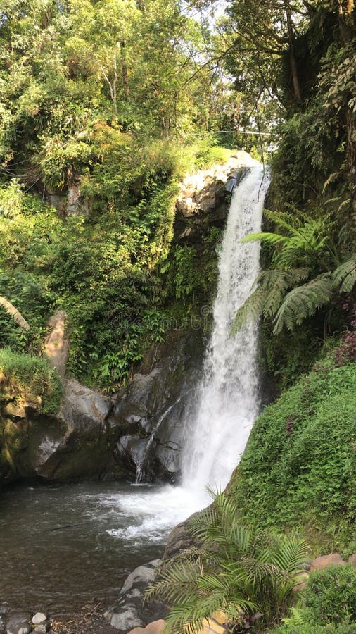 View of the Waterfall from Above and from a Distance Stock Photo ...