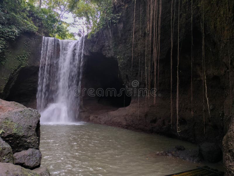 A View of a Waterfall in Bali. Stock Photo - Image of fresh, island ...