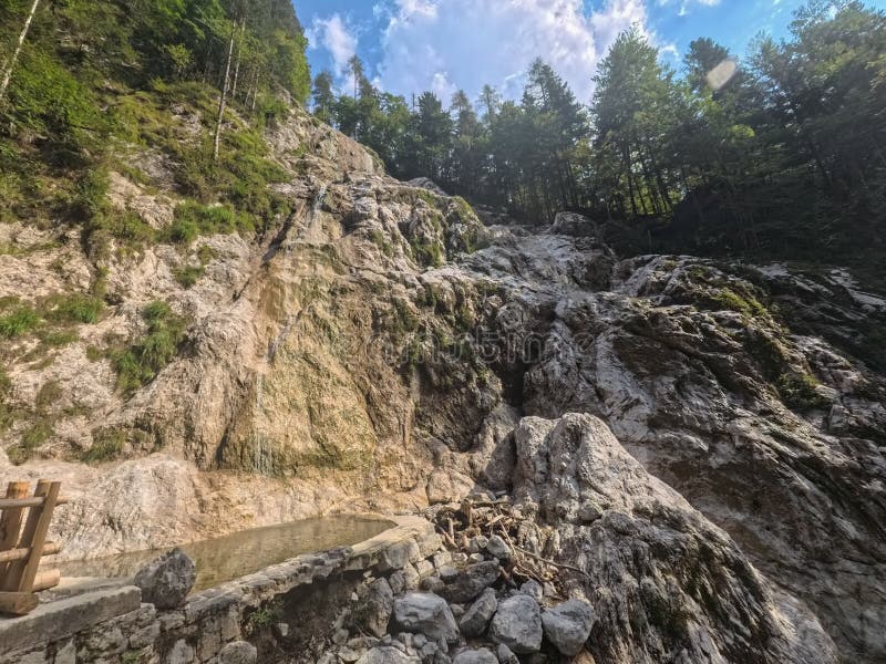 View of the Waterfall in Logar Valley in Slovenia Stock Photo - Image ...