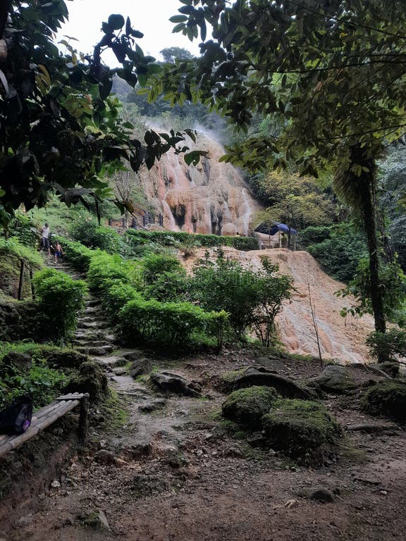 The View of the Waterfall is Overflowing Stock Photo - Image of water ...