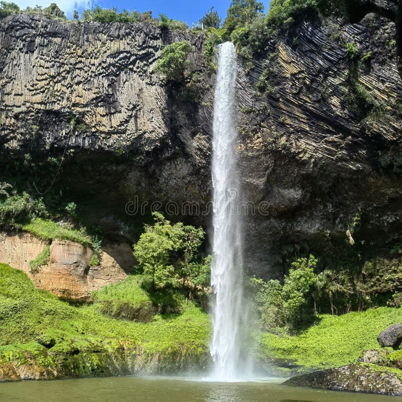 View of the Waterfall on a Sunny Day Stock Photo - Image of nature ...