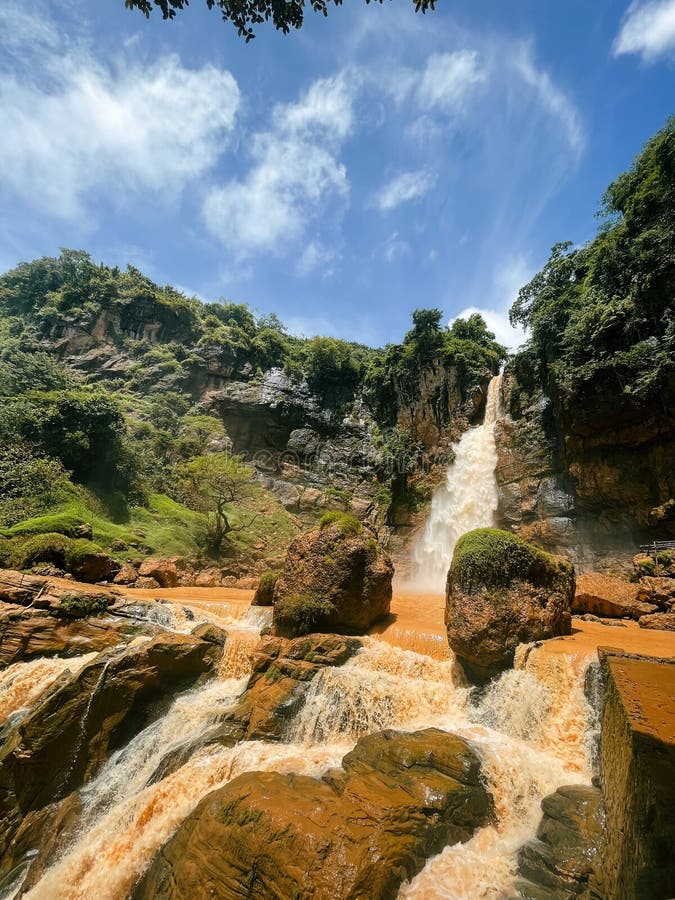A View of a Waterfall Where the Water is Cloudy because There is a ...