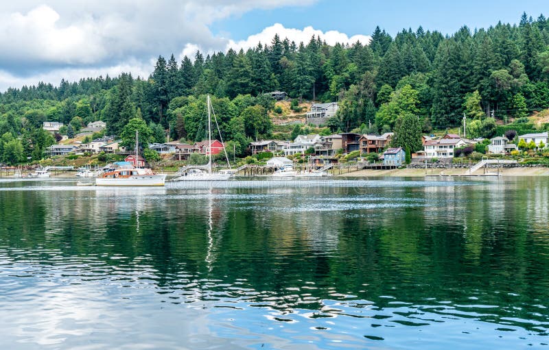 Gig Harbor Homes stock photo. Image of inlet, houses - 289675908