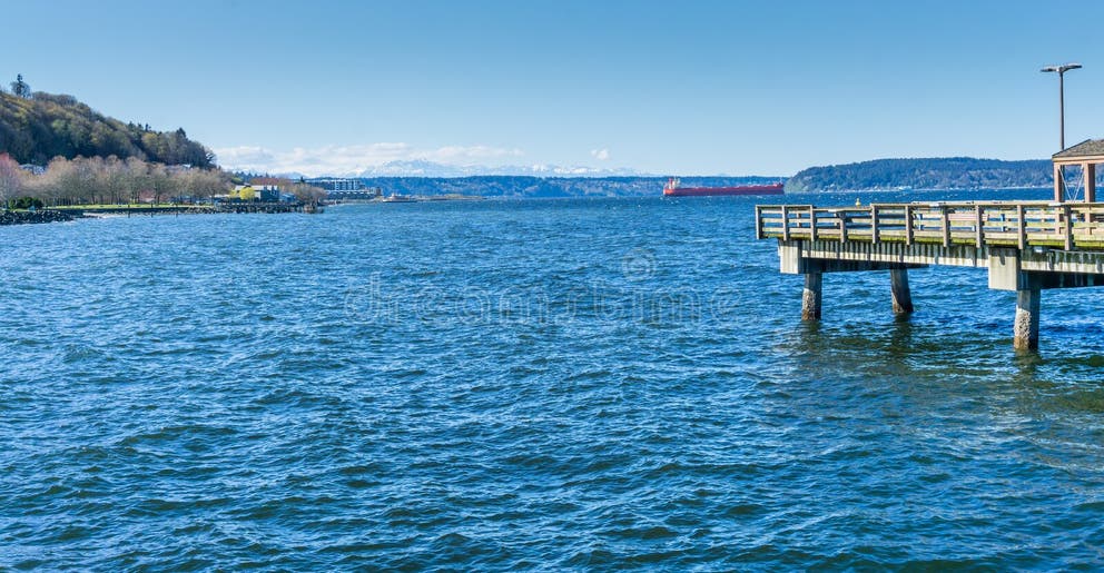 Ruston Waterfront and Olympics 9 Stock Photo - Image of mountains ...