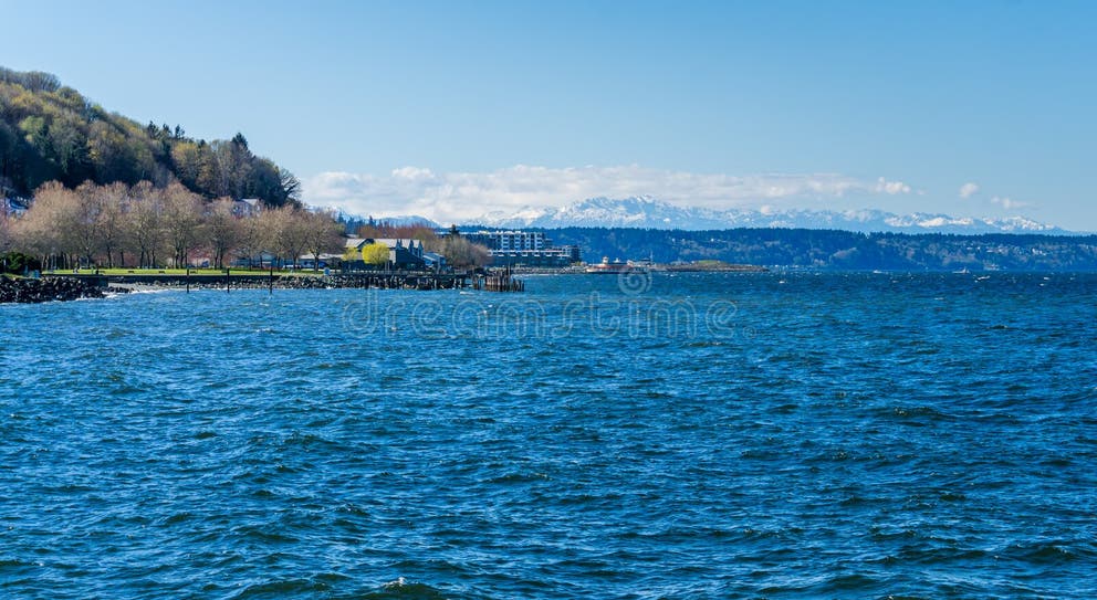 Ruston Waterfront and Olympics 3 Stock Photo - Image of ruston, water ...
