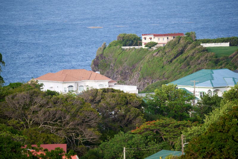 View of Waterside Buildings and Trees on the Cliffs Stock Image - Image ...