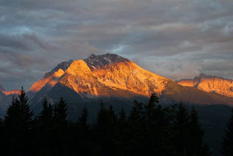 View of the Watzmann Mountain Range in Berchtesgaden Bavaria Germany ...