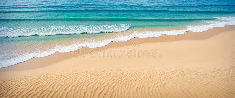 View of Waves Meeting Sandy Beach, a Top Down Shot of Ocean Patterns ...