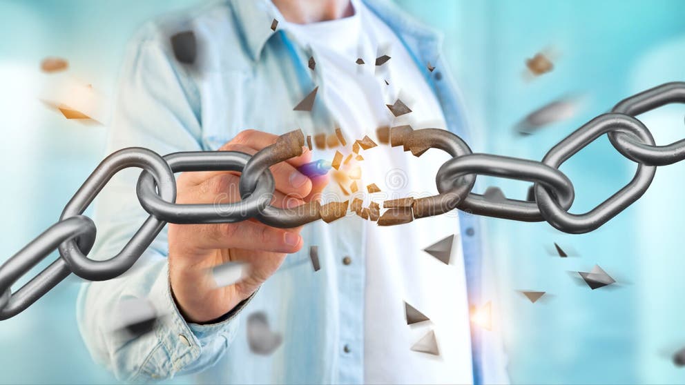 Weak Link of a Broken Chain Exploding - 3d Render Stock Photo - Image ...