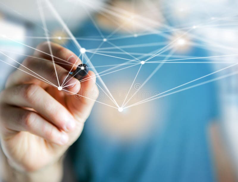 Web Operating System Screen and Network Connection Displayed on Stock ...