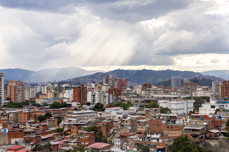 View of the West Side of the City of Caracas - Venezuela with Reflected ...