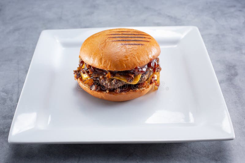 Western cheeseburger plate stock photo. Image of product - 281902888