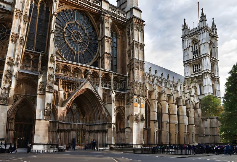 A View of Westminster Abbey Stock Illustration - Illustration of london ...