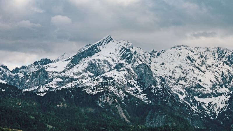 View of Wetterstein Mountains in Bavarian Alps, Germany Stock Photo ...