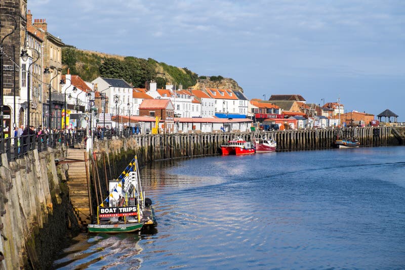 View of Whitby quayside editorial stock photo. Image of quay - 78380623