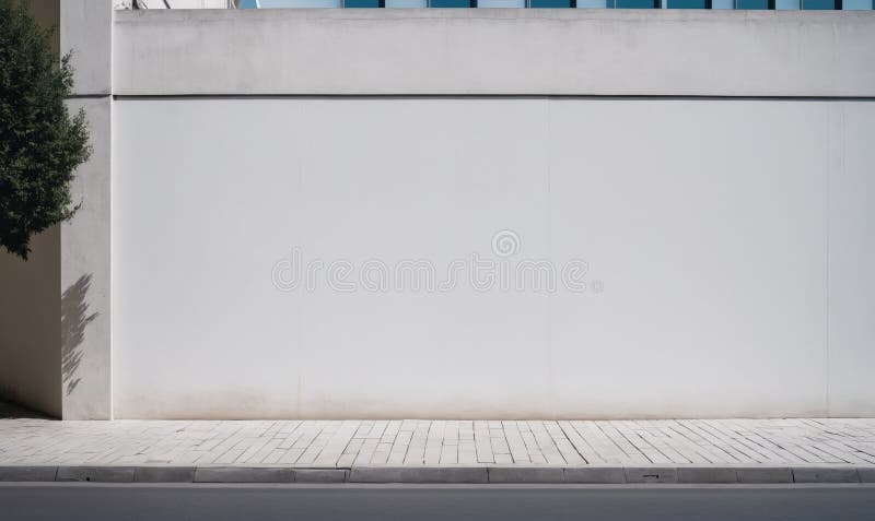 A View of a White Building with a Sidewalk in Front Stock Photo - Image ...