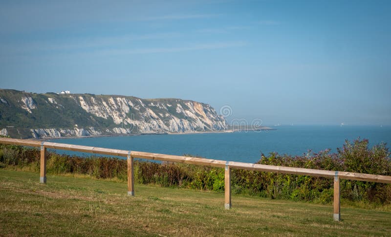 View at White Cliffs of Dover, Grass, Trees and Rocks Stock Image ...