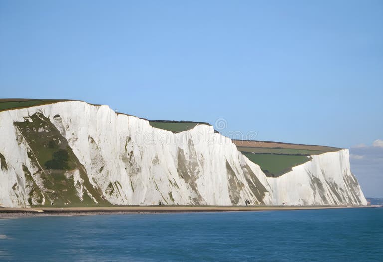 A View of the White Cliffs of Dover Stock Illustration - Illustration ...
