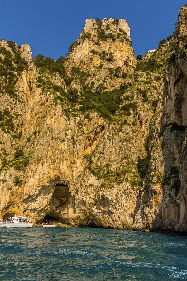 A View of the White Grotto on the Island of Capri, Italy Stock Image ...