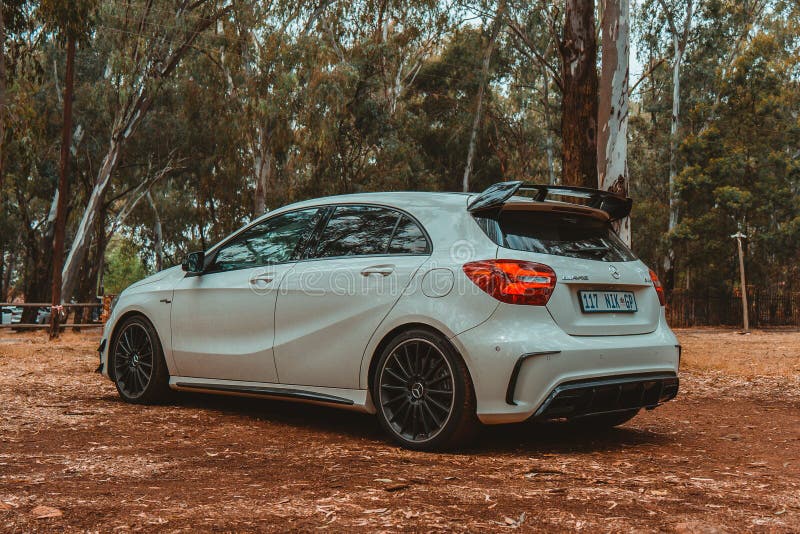 View of a White Mercedes Benz AMG A45 Car in a Forest Editorial Image ...