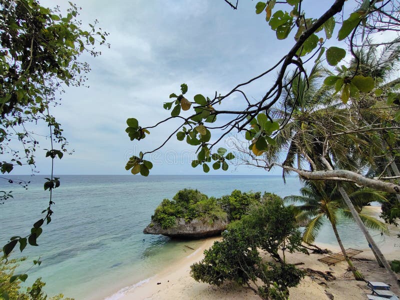 The View of the White Sand Beach, Beutiful and Cool Stock Photo - Image ...