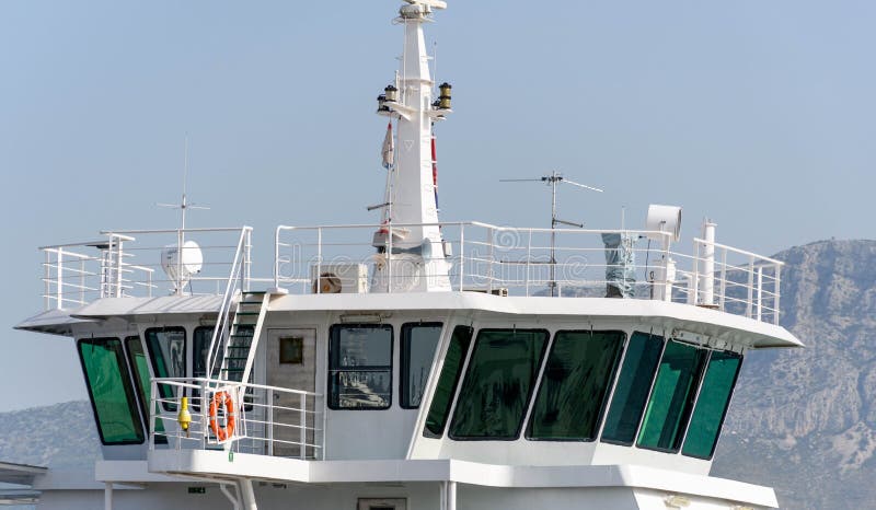 View of a White Ship Bridge on the Car Ferry Editorial Image - Image of ...