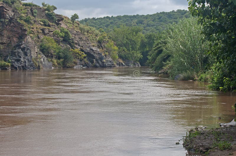 Wide river, rough water. stock image. Image of croatian - 2075225