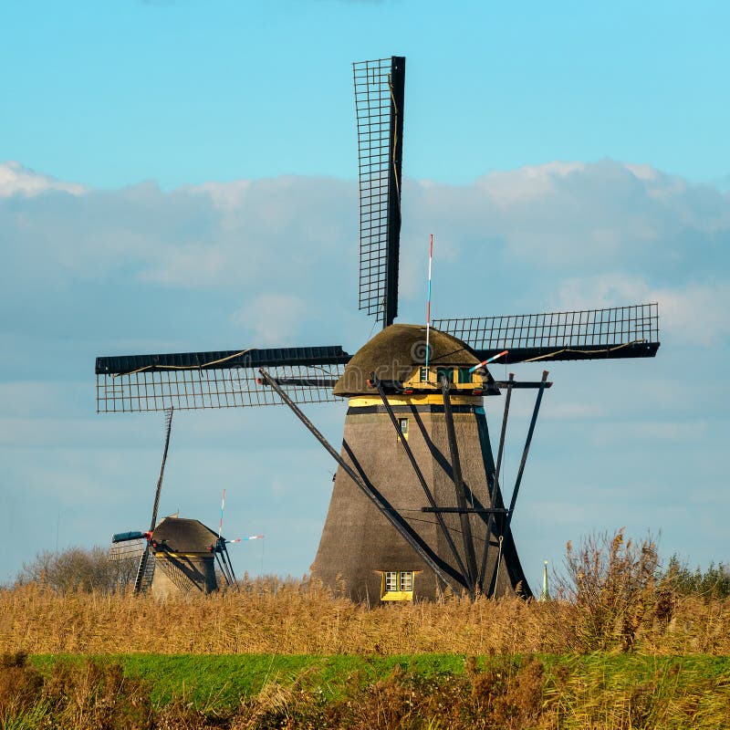 View of Windmills in the Netherlands Stock Photo - Image of holland ...