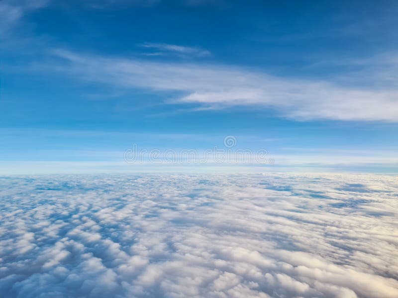 View from Window of an Aeroplane. Blue Sky and Cloud Stock Image ...