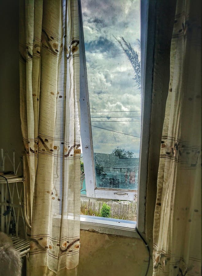 The View through the Window in the Afternoon Stock Photo - Image of ...